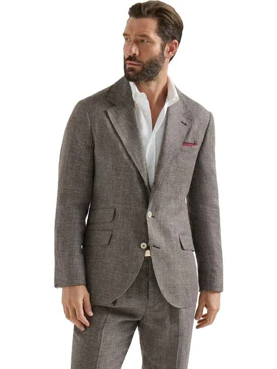 Brunello Cucinelli Linen Cavallo Blazer - Hazelnut