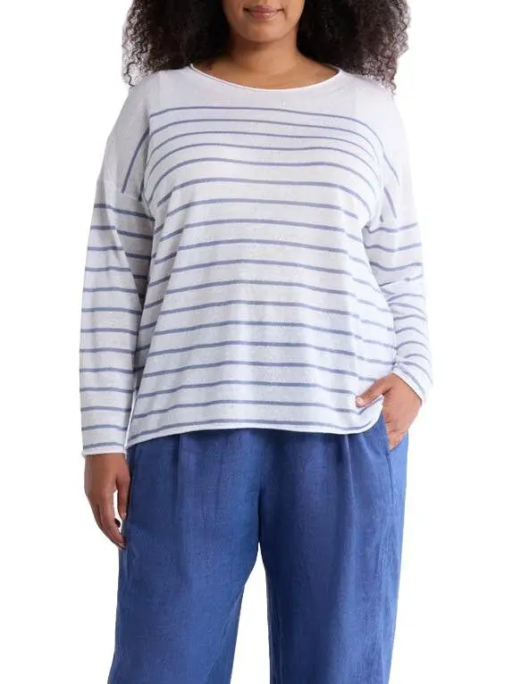 Eileen Fisher Organic Linen & Organic Cotton Crewneck Sweater - Haze