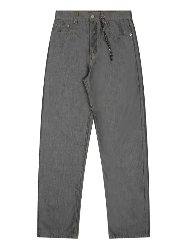 DARKPARK Denim Pants With Chain - Grey