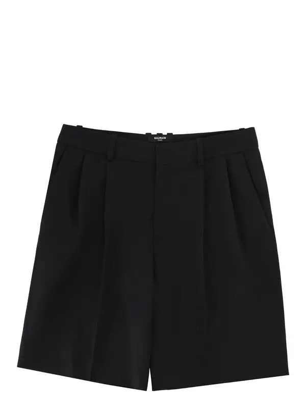 Balmain Wool Tailored Shorts - Black