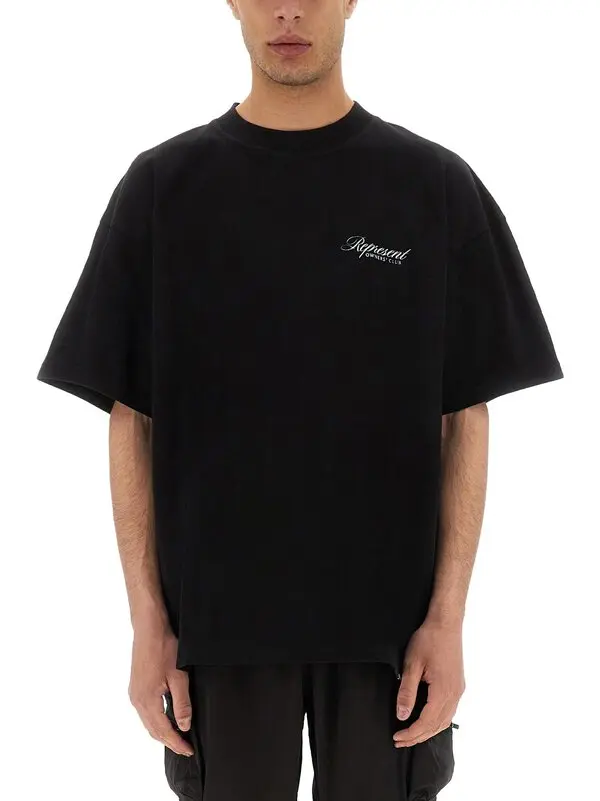REPRESENT Owners Club Script" T-shirt - Black