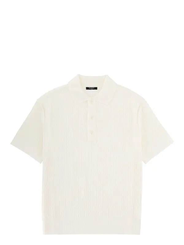 Balmain Merino Wool Polo Shirt - White