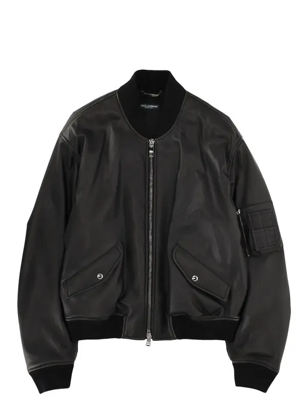 Dolce & Gabbana Leather Jacket - Black