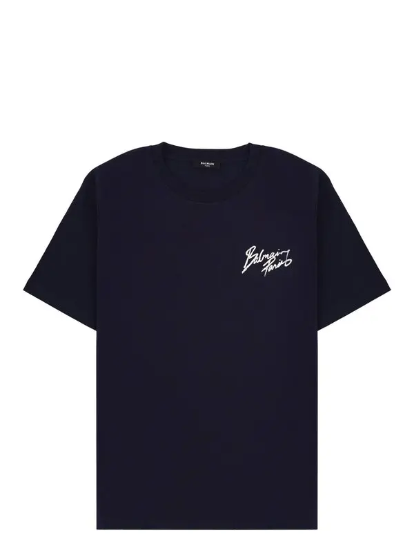 Balmain T-shirt With Logo - Blue