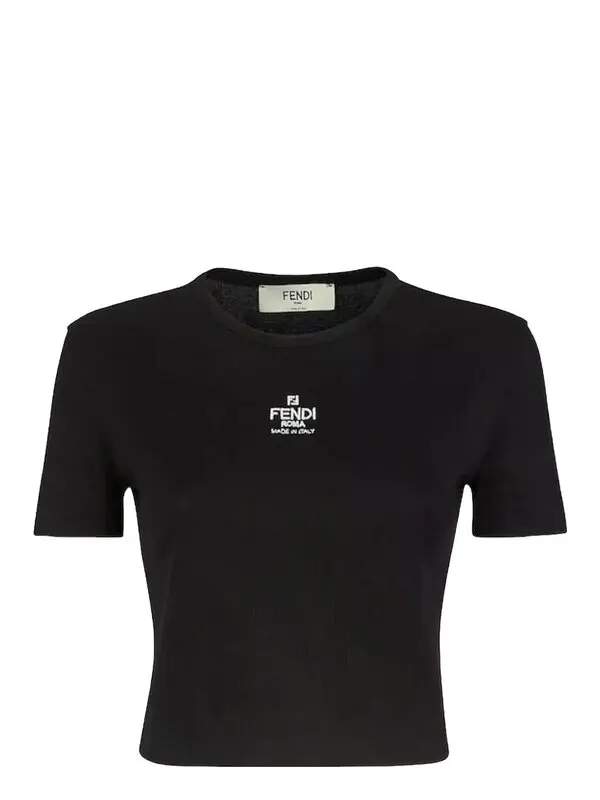 Fendi Cotton Jersey Top - Black