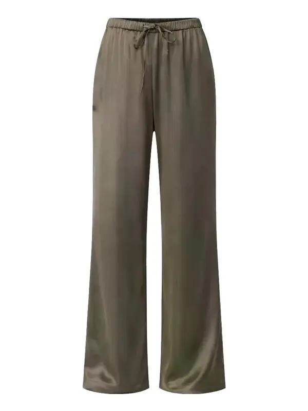REFORMATION Olina Silk Trousers - Brown