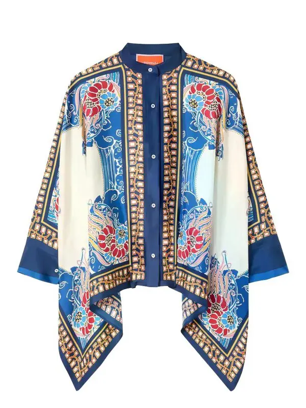 La DoubleJ Printed Foulard Shirt - Blue