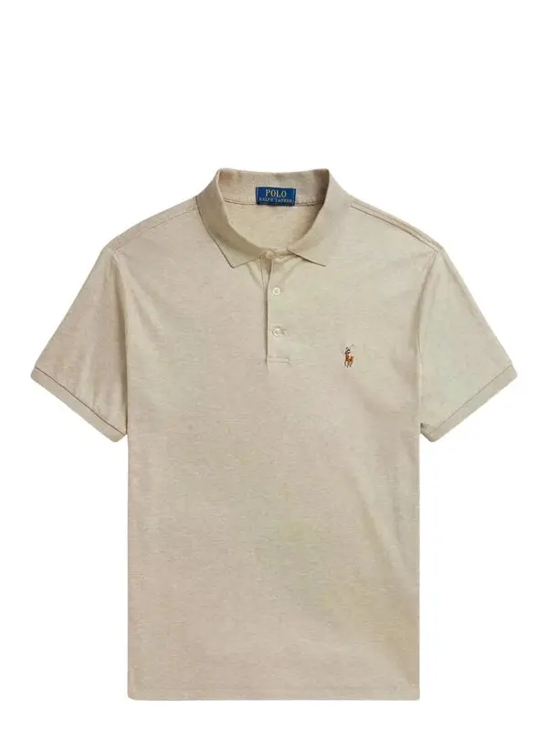 Polo Ralph Lauren Heather Logo Polo Shirt - Neutrals