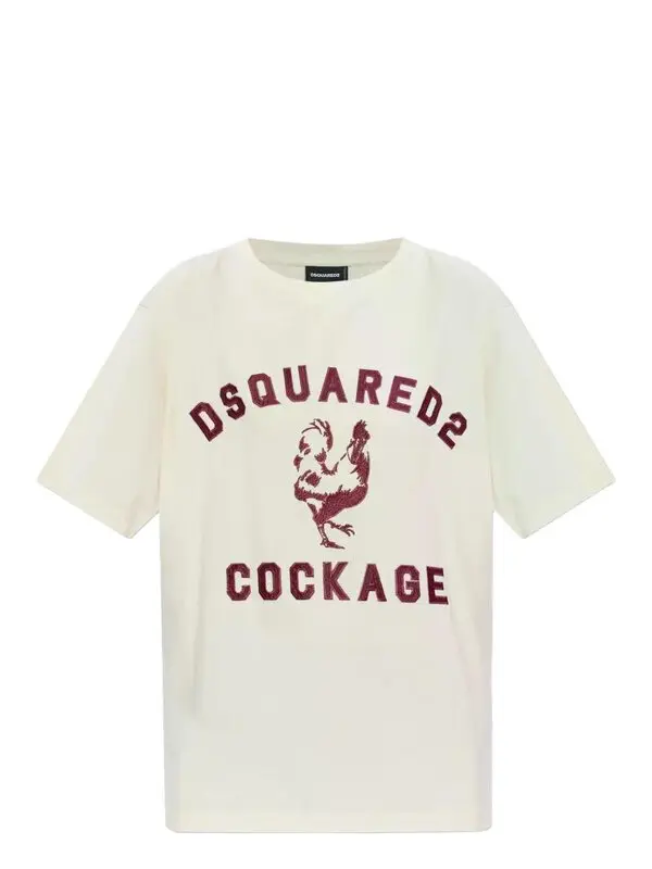 Dsquared2 Graphic Cotton T-shirt - Neutrals