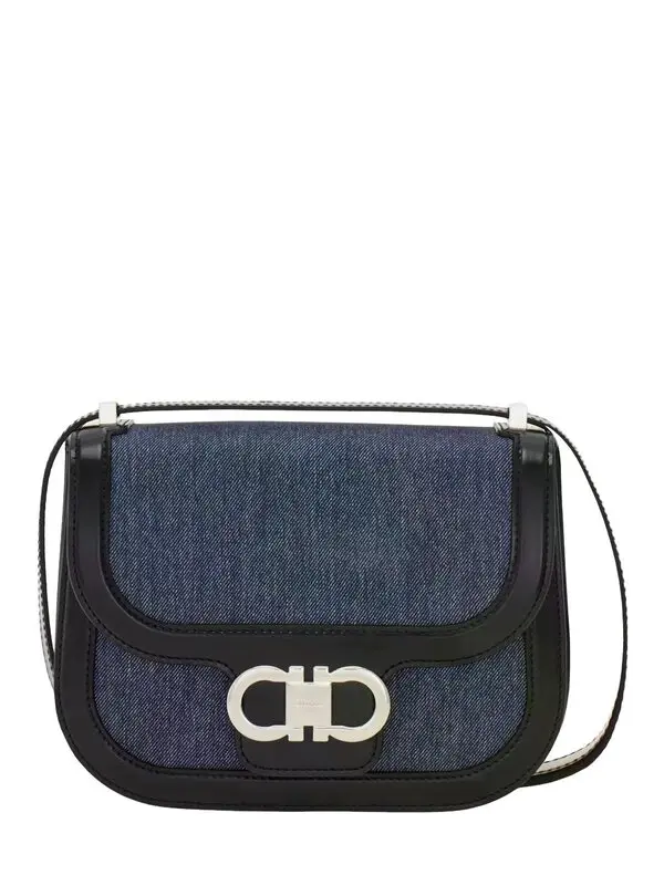 FERRAGAMO Double Gancini Crossbody Bag - Blue