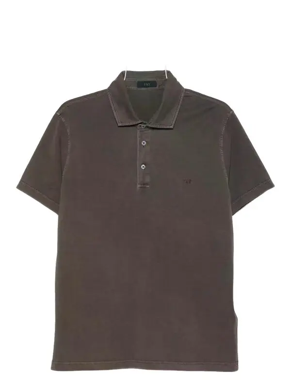 FAY Buttoned Polo Shirt - Brown