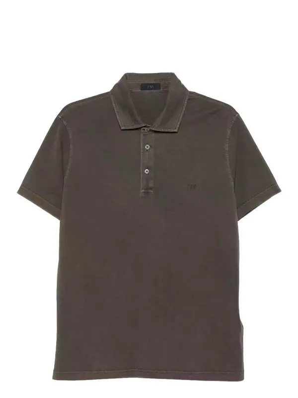 FAY Buttoned Polo Shirt - Brown