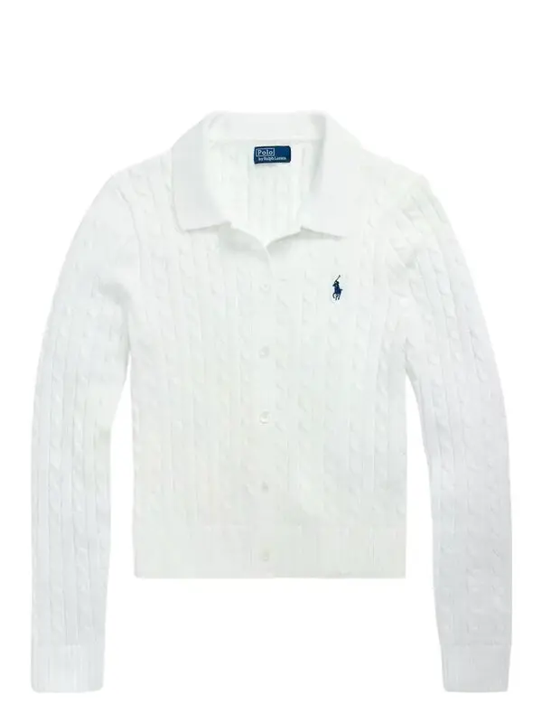 Polo Ralph Lauren Cable-knit Collared Cardigan - White