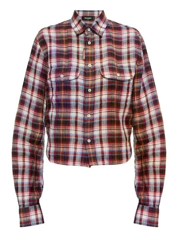 Dsquared2 Check Pocket Shirt - Red