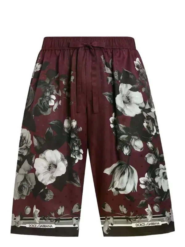 Dolce & Gabbana Peony Ramage-print Vanity Twill Trousers - Red