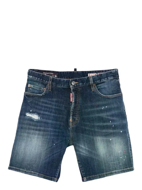 Dsquared2 Distressed Denim Shorts - Blue