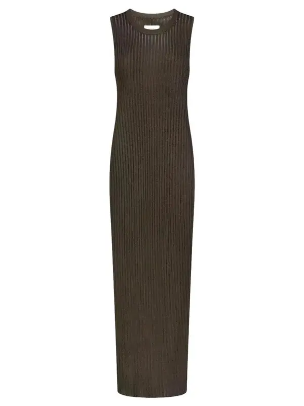 Loulou De Saison Icaria Ribbed Maxi Dress - Brown