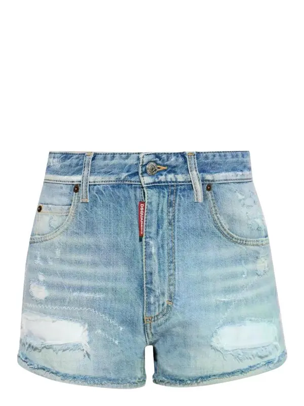 Dsquared2 Distressed Denim Shorts - Blue