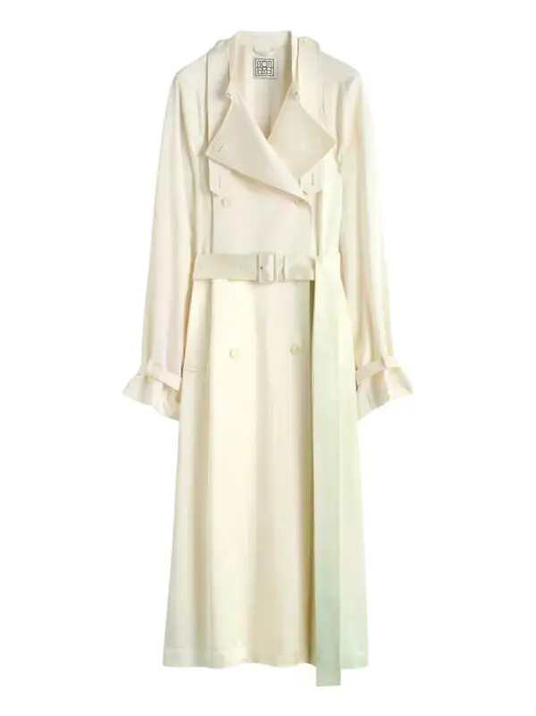 TOTEME Belted Double-breasted Trench Coat - Neutrals