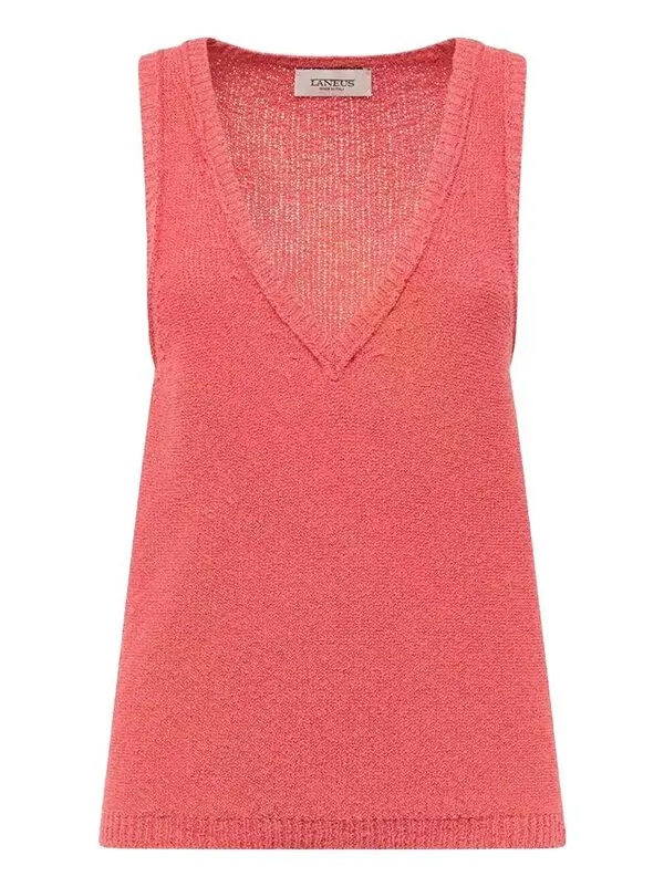 LANEUS V-neck Tank Top - Pink
