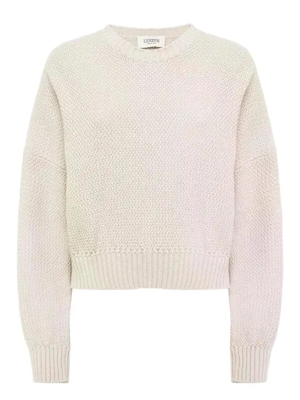 LANEUS Crew-neck Knitted Sweater - Neutrals