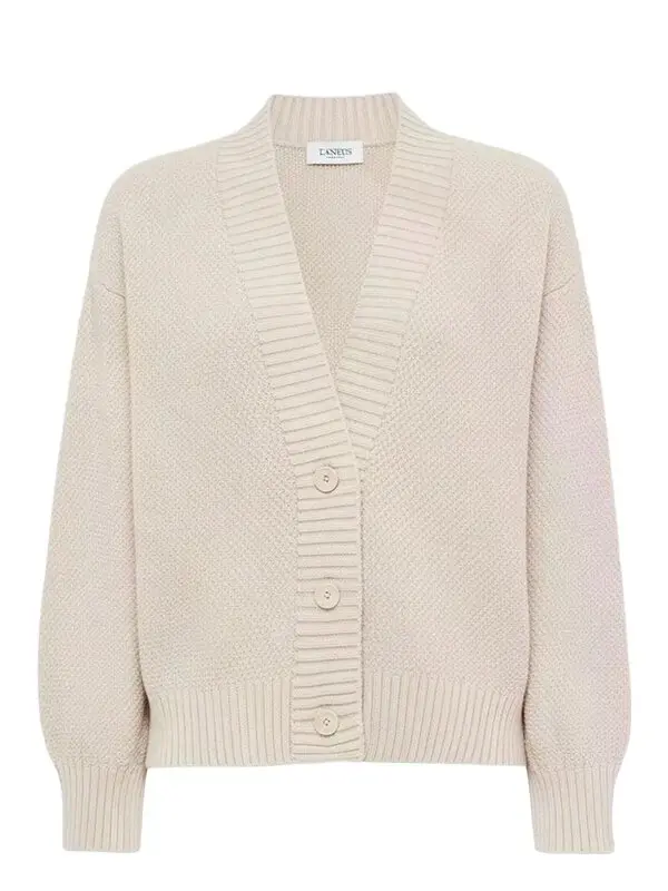 LANEUS V-neck Buttoned Cardigan - Neutrals
