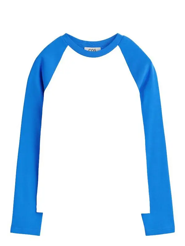 Cos Contrast-sleeve T-shirt - Blue
