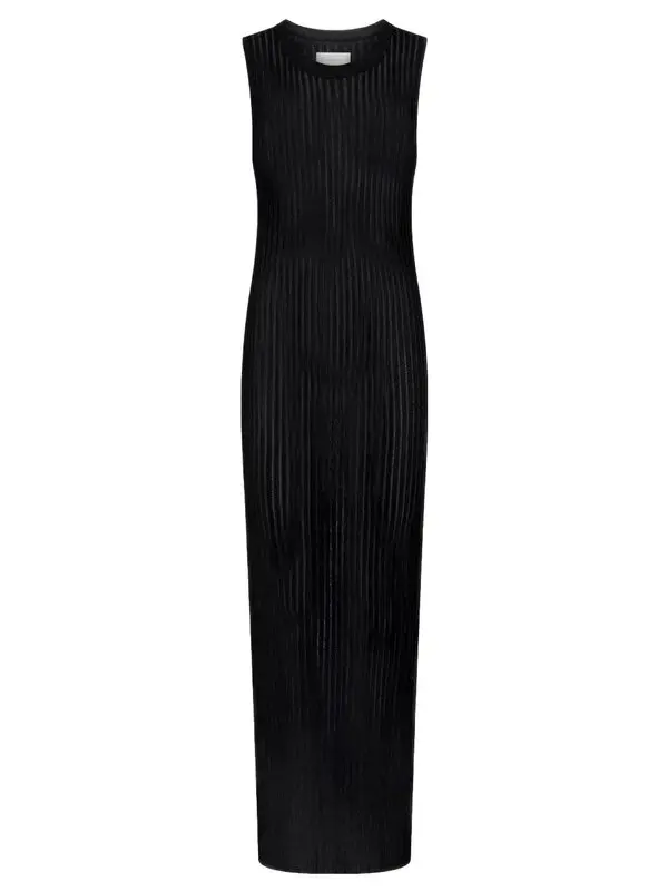 Loulou De Saison Icaria Ribbed Maxi Dress - Black