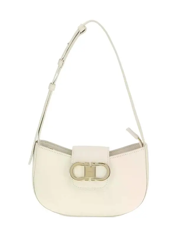 FERRAGAMO Double Gancini Shoulder Bag - Neutrals