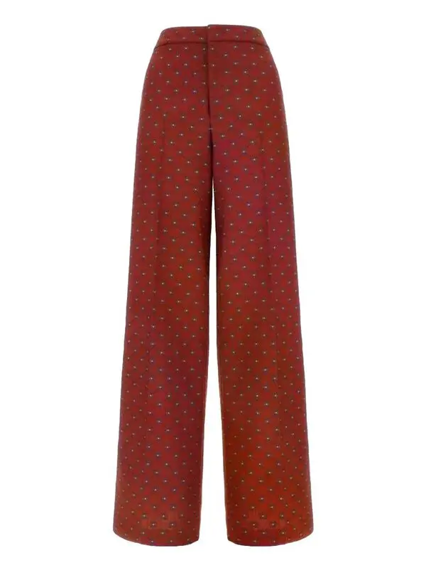 Etro Pleated Trousers With Button Detail - Red