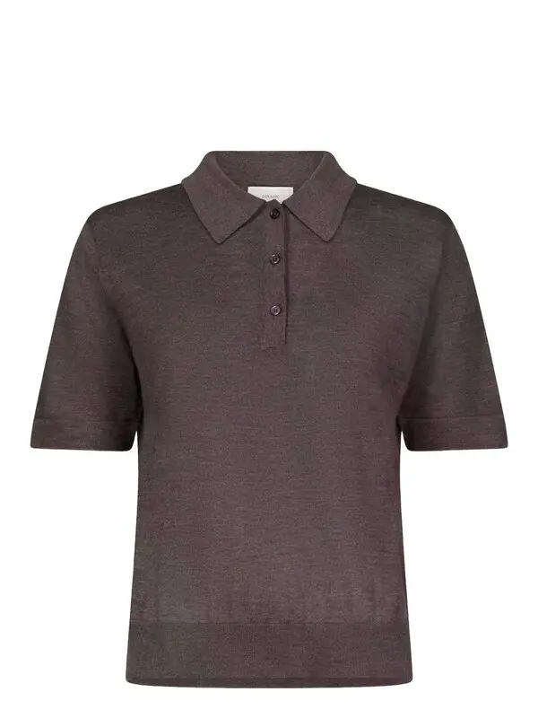 Loulou De Saison Migo Button Ribbed Polo Shirt - Brown