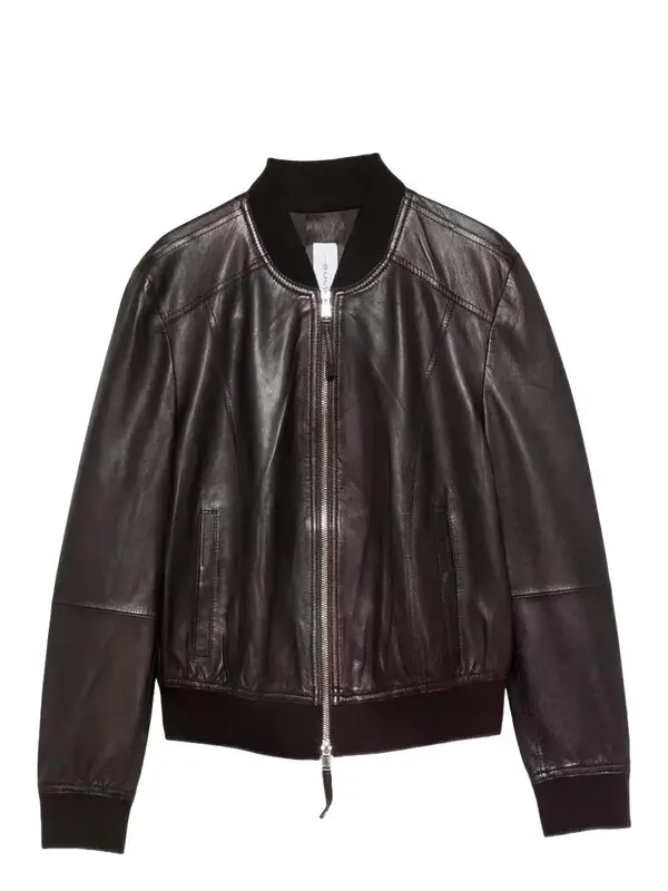 BULLY Panelled Lambskin Jacket - Brown