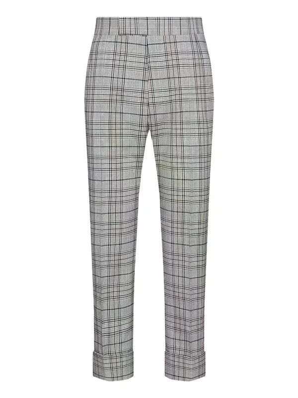 Thom Browne Check Pattern Back-strap Trousers - Grey