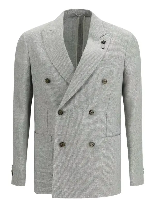 LARDINI Double-breasted Blazer - Grey