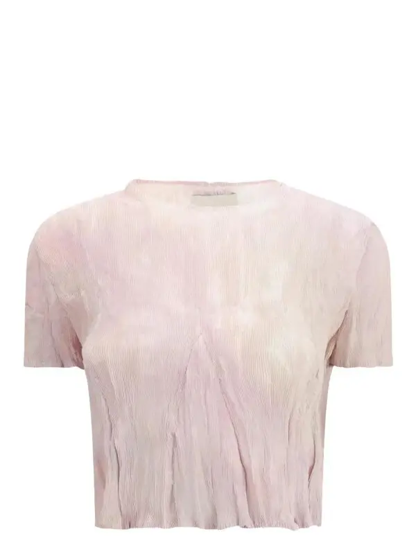 GONGDID DESIGN Pleated Crop Top - Pink