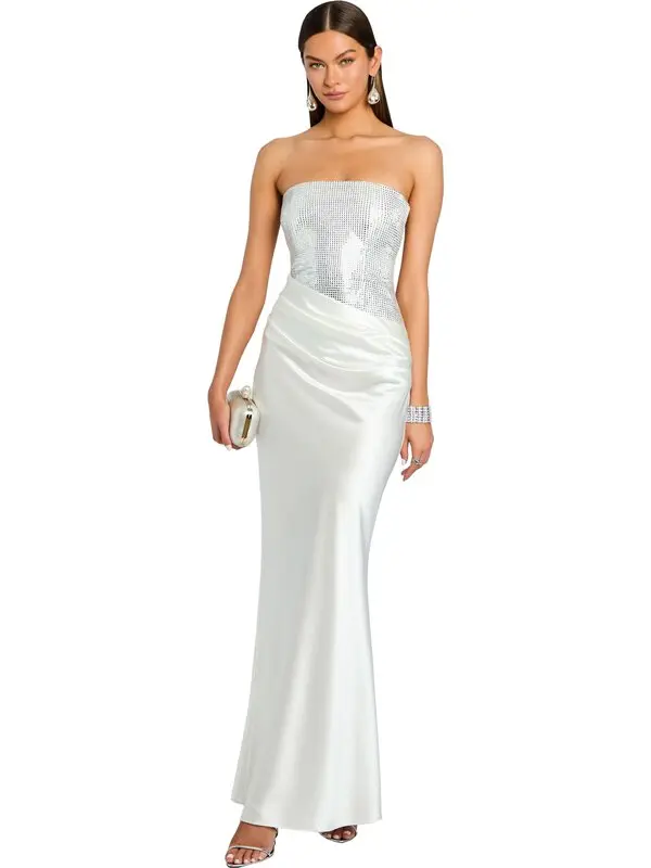 Retrofete Alexandra Embellished Dress - White/silver