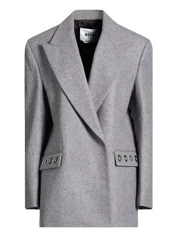 MSGM Virgin Wool Double-breasted Blazer - Grey