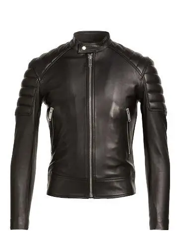 Sandro Lambskin Biker Jacket - Black