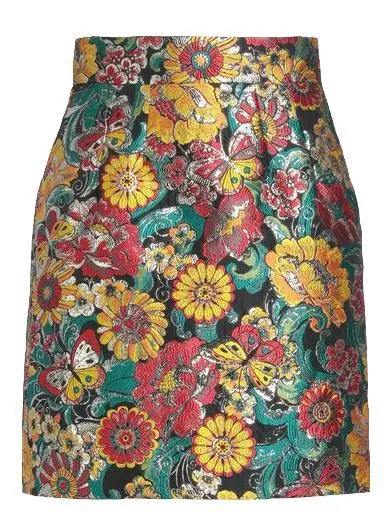 Dolce & Gabbana Mini Skirt Brocade Floral-print - Green