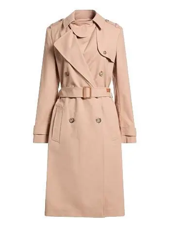 TOD'S Trench Coat In Cotton, Elastane, And Leather - Beige