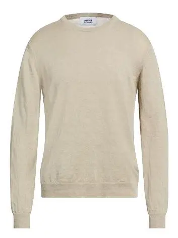 Alpha Studio Hemp Crewneck Sweater - Beige