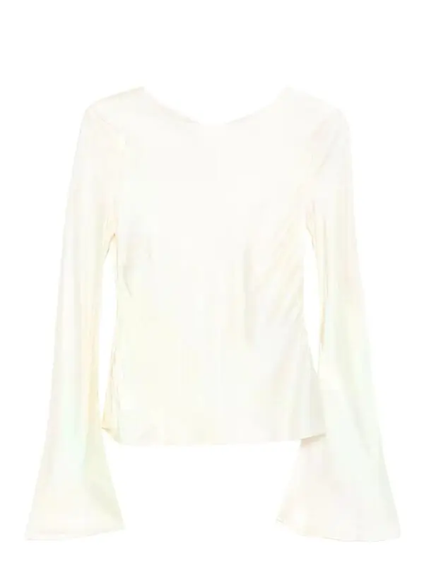 GANNI Long Sleeve Blouse - Neutrals