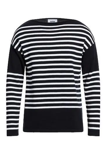 Alpha Studio Striped Knit Sweater - Blue