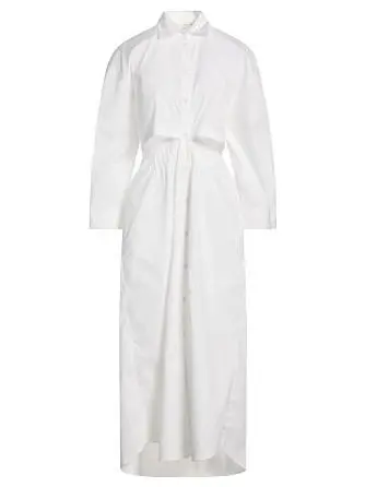 Isabel Benenato Cotton Maxi Shirt Dress - White