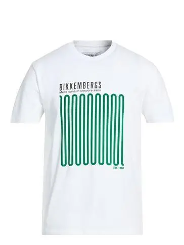 BIKKEMBERGS T-shirt Size Cotton, Elastane - White