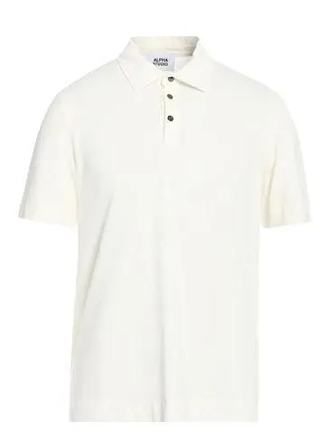Alpha Studio Polo Shirt Ivory Size Cotton, Elastane - White