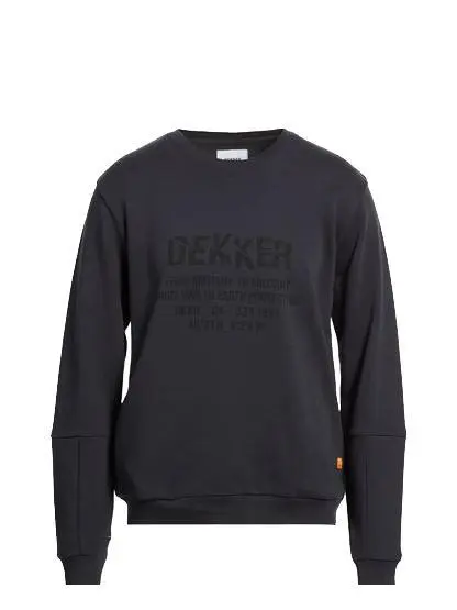 DEKKER Solid Crewneck Sweatshirt With Logo - Blue