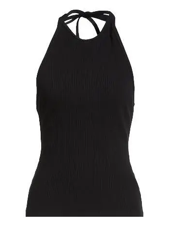 AGOLDE Ribbed-knit Halterneck Top - Black