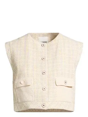 Sandro Tweed Sleeveless Jacket - Beige