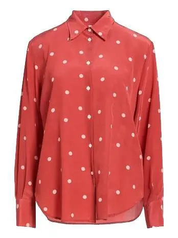 Massimo Alba Satin Polka-dot Shirt - Brick